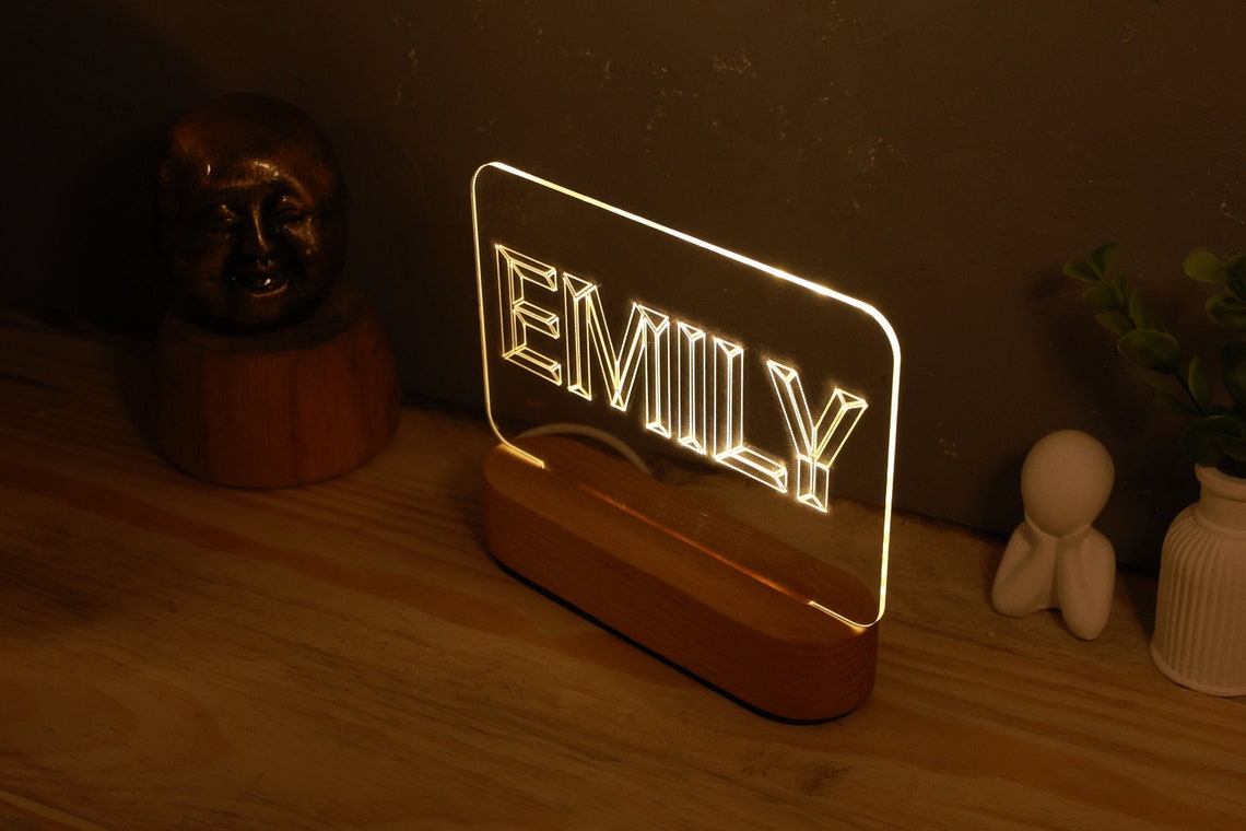 Personalized Name Night Light - Custom Led Lamp - Office Desk Name ...