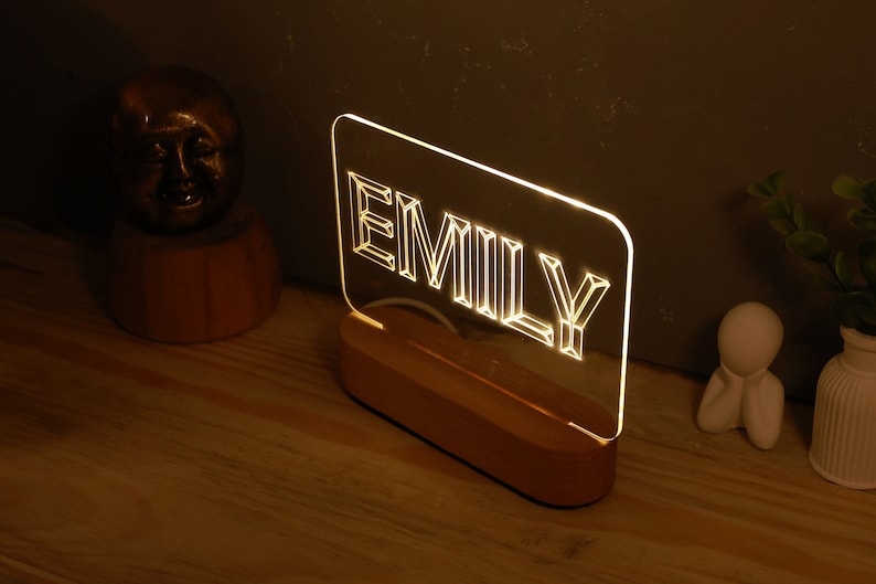 Personalized Name Night Light - Custom Led Lamp - Office Desk Name ...