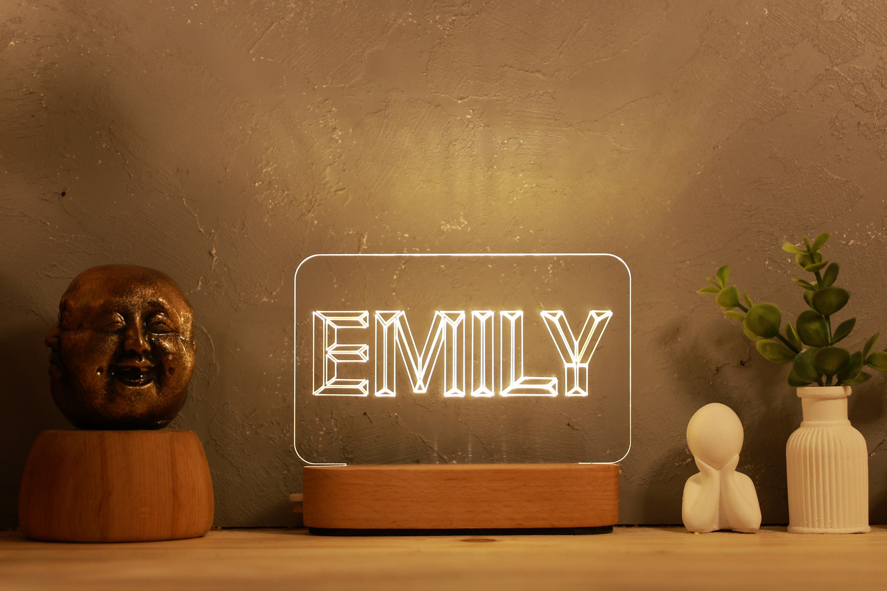 Personalized Name Night Light - Custom Led Lamp - Office Desk Name ...