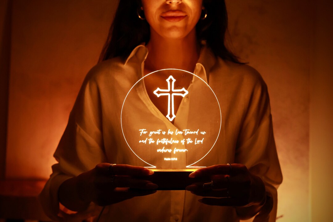 Personalized Bible Verse LED Night Lamp - Christening Night Light ...