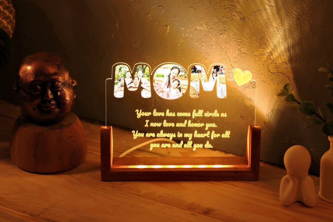 Personalized Mom Night Light - Custom Mom Photo Gift - Custom Mothers ...