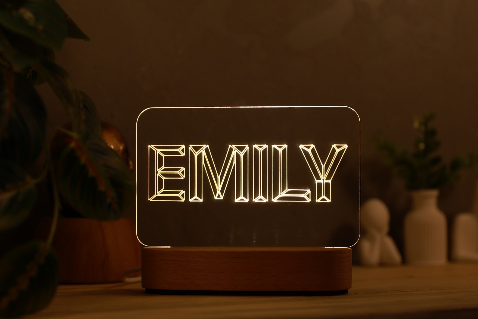Personalized Name Night Light - Custom Led Lamp - Office Desk Name ...