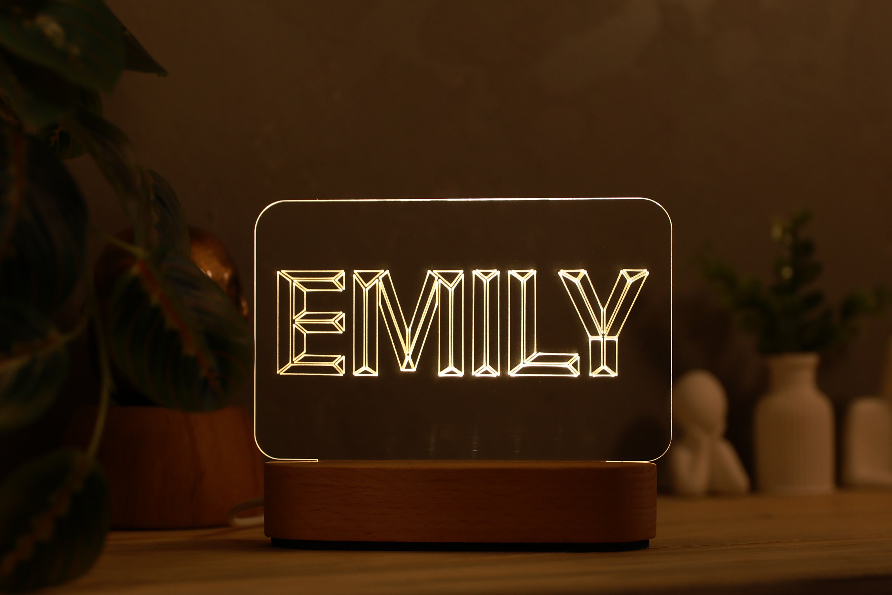 Personalized Name Night Light - Custom Led Lamp - Office Desk Name ...