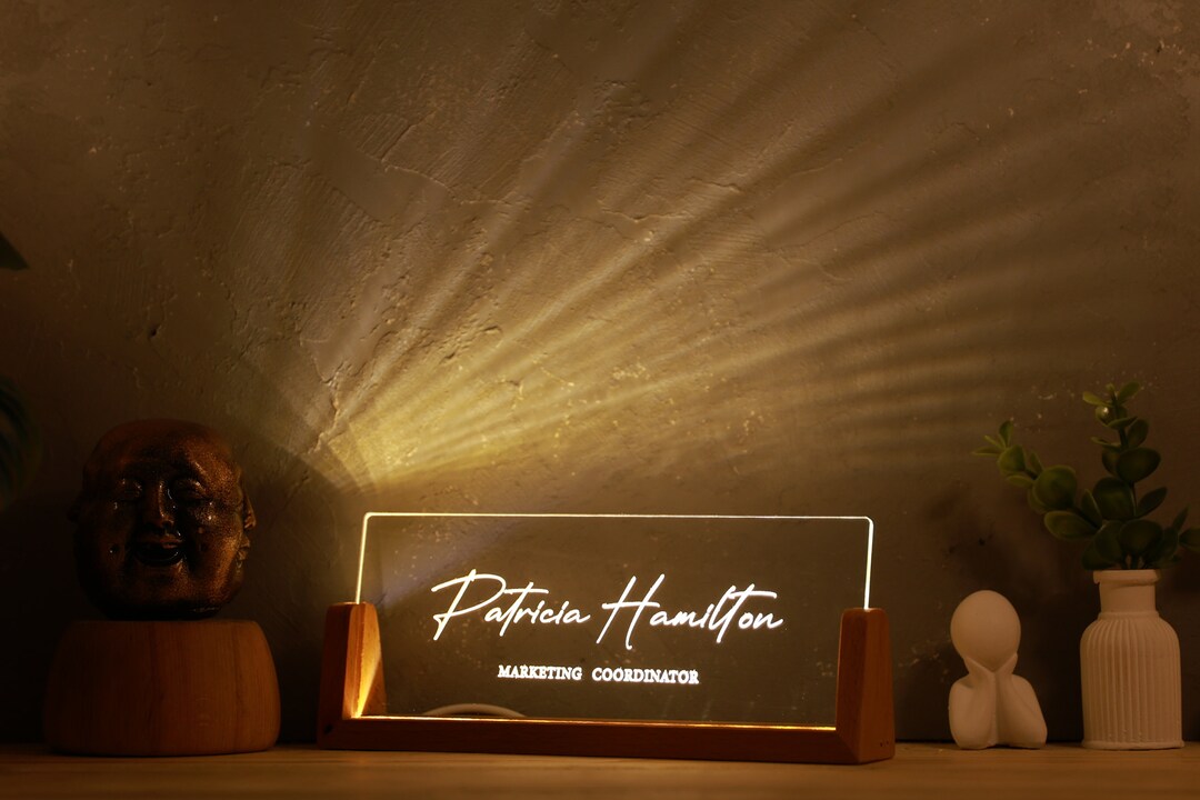 Led Desk Name Plate - Custom Office Desk Accessories - Personalized ...