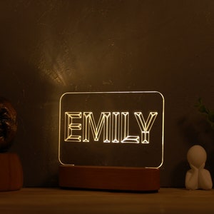 Personalized Name Night Light - Custom Led Lamp - Office Desk Name ...