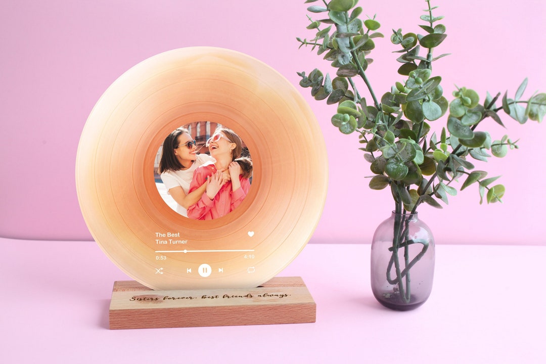 Personalized Vinyl Record With Photo - Acrylic Song Plaque ...
