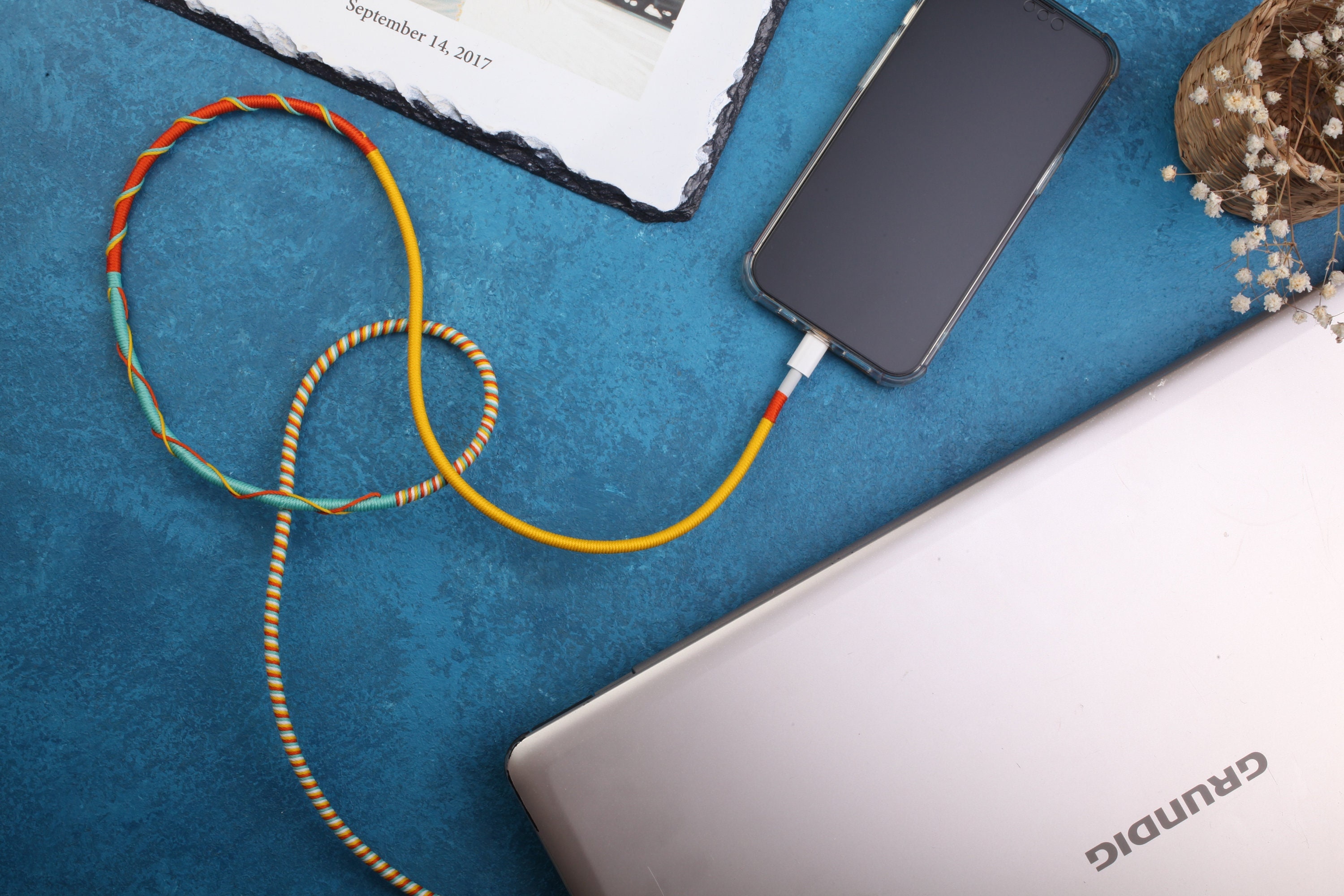 Handmade Colorful Charger Cable - Colleague Gift - Multicolor Charger ...
