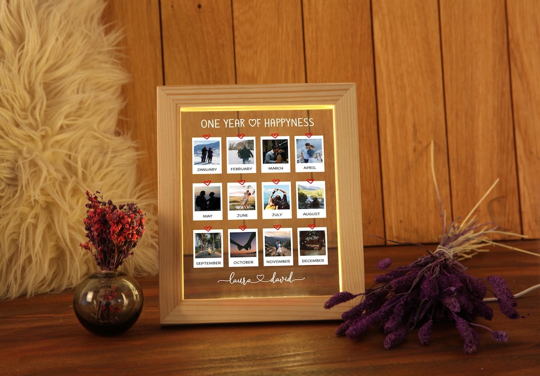 Personalized One Year Anniversary Gift For Him Her Wedding