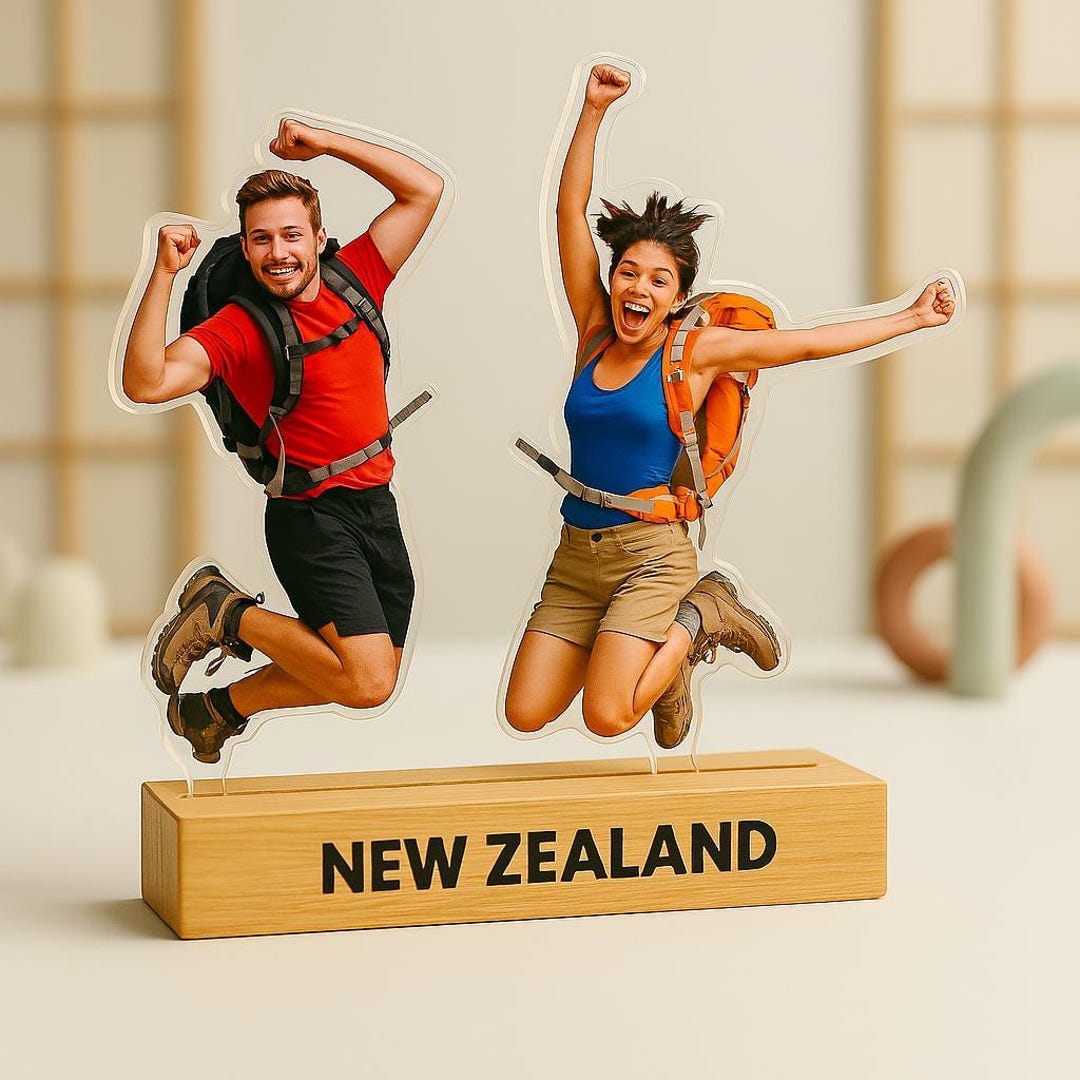 Personalized Travel Photo Cutout – Custom Acrylic With Wooden Base ...