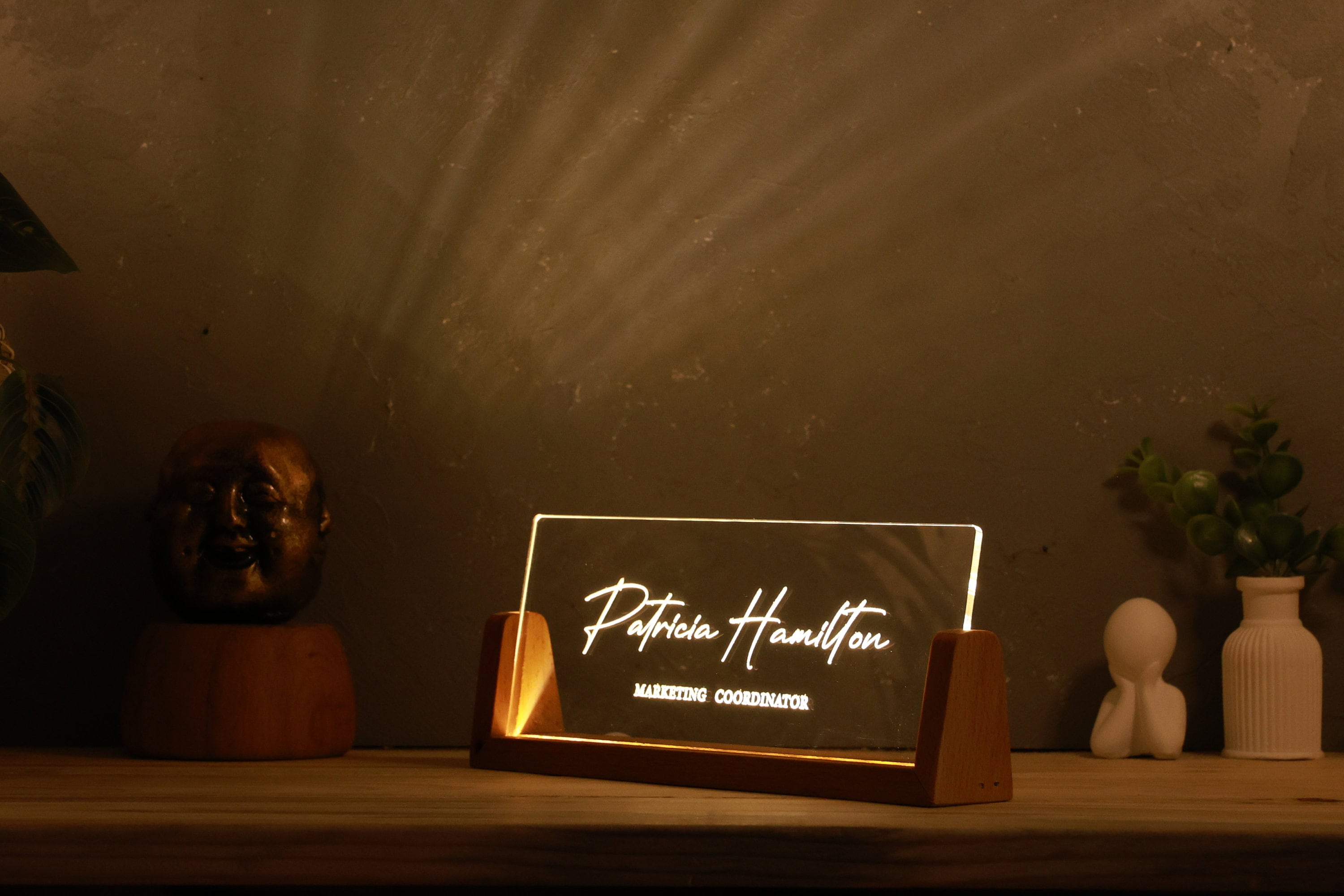 Led Desk Name Plate - Custom Office Desk Accessories - Personalized ...