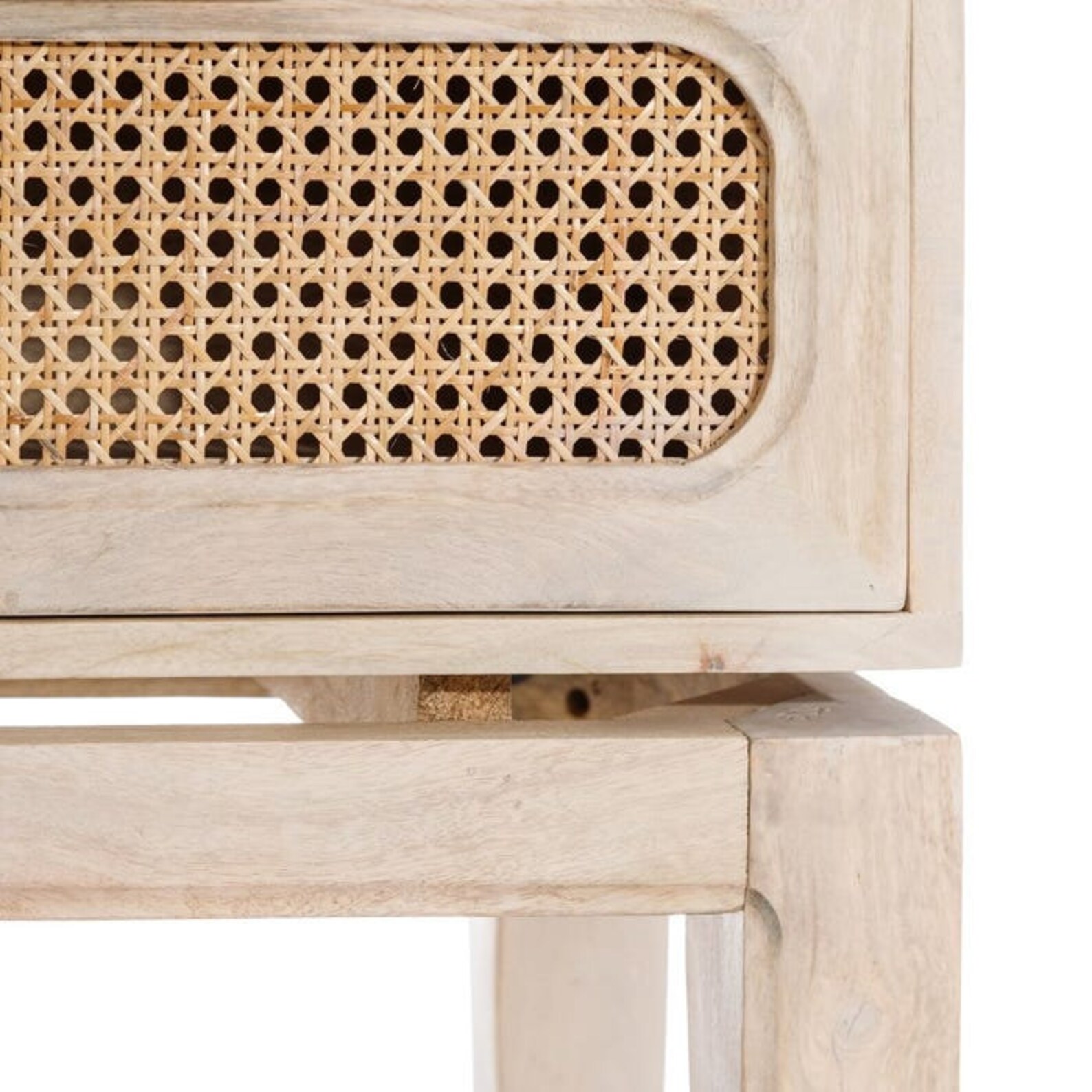 MILA Console Table in Wood and Rattan Natural Finish With 2 - Etsy