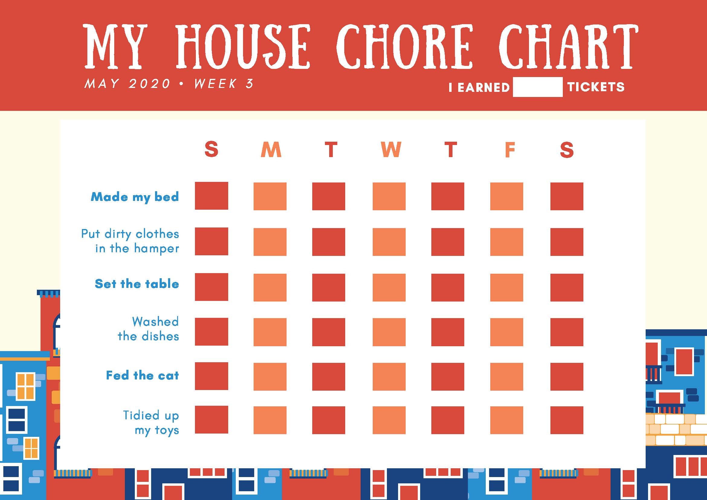 EDITABLE House Chore Chart PRINTABLE | Etsy