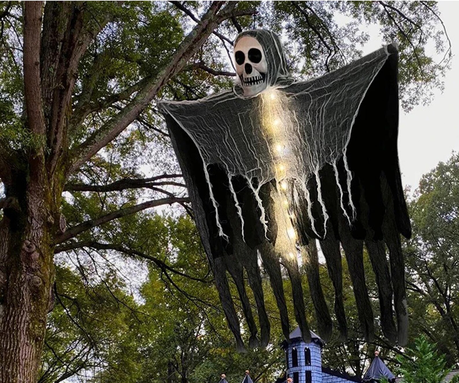Halloween Decoration Ghost With LED Light Glow Hanging Skull Ornaments ...