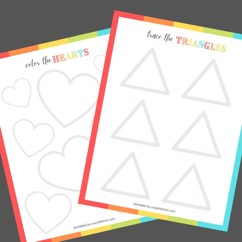 30 Crazy Little Tots Shapes Printable Bundle Printable Shapes Star ...