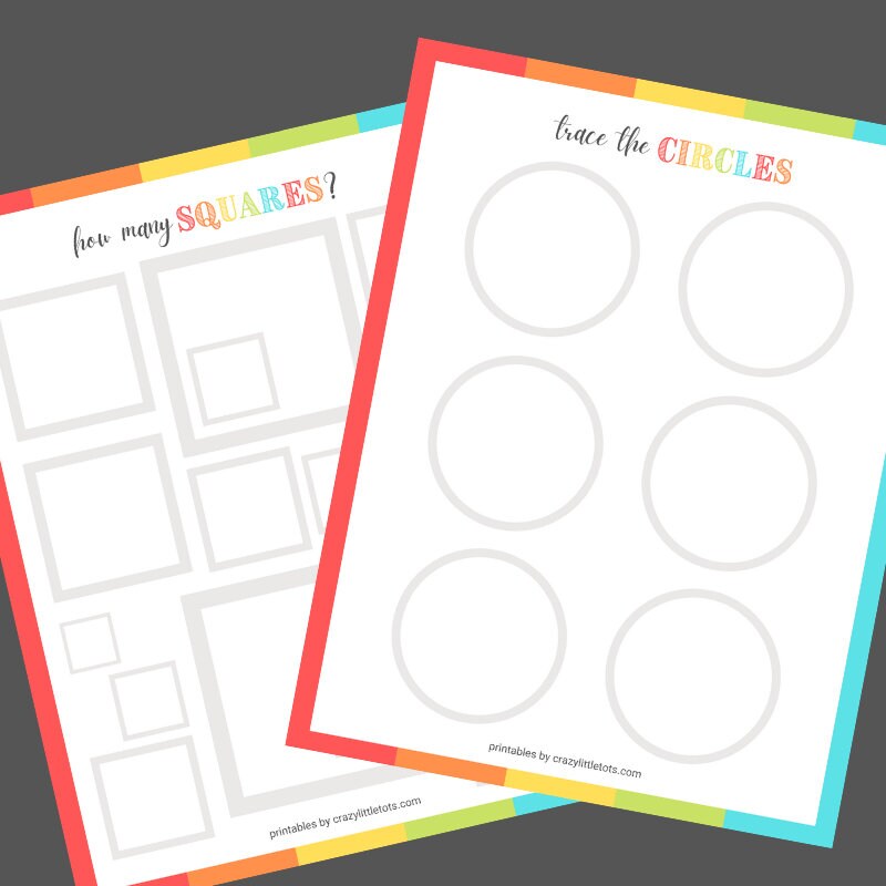 30 Crazy Little Tots Shapes Printable Bundle Printable Shapes Star ...