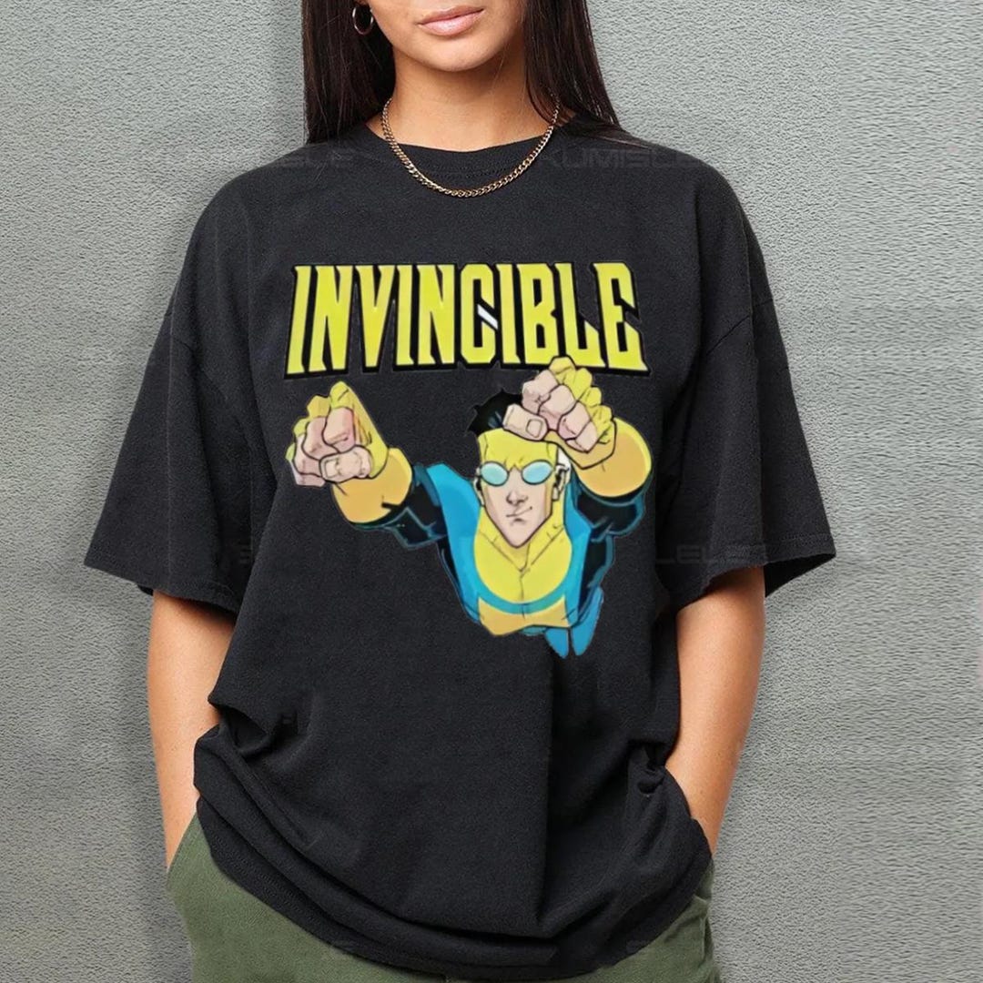 Invincible Mark Superhero T Shirt, Invincible Blood Splat Logo T-shirt ...