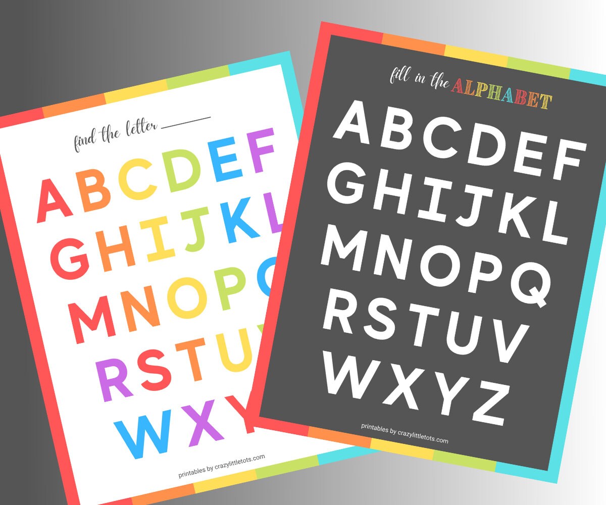 60 Crazy Little Tots Alphabet Printable Bundle Printable - Etsy