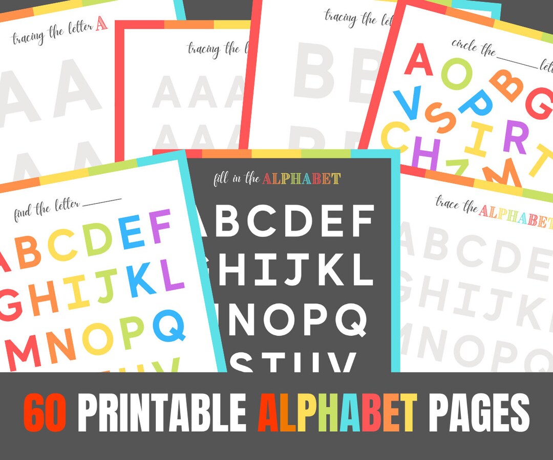 60 Crazy Little Tots Alphabet Printable Bundle Printable Letters Letter ...