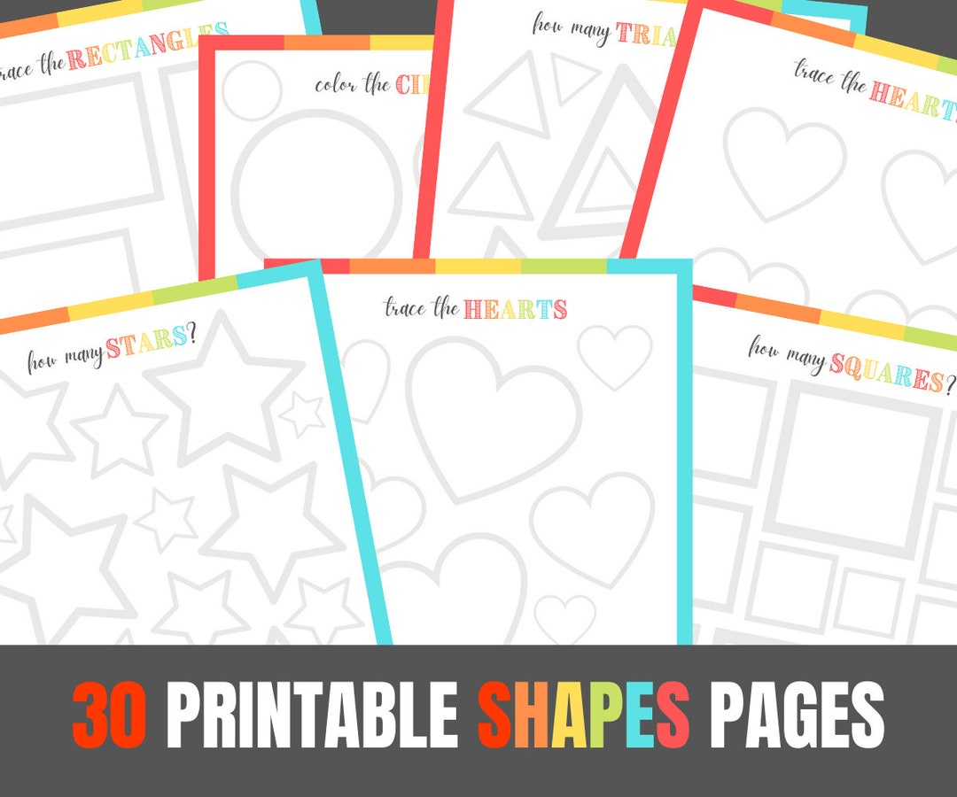 30 Crazy Little Tots Shapes Printable Bundle - Printable Shapes - Star ...