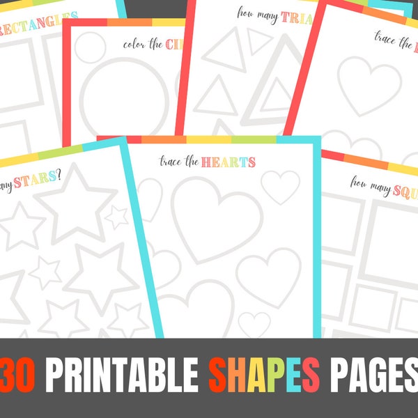 Shape Coloring Sheets - Etsy