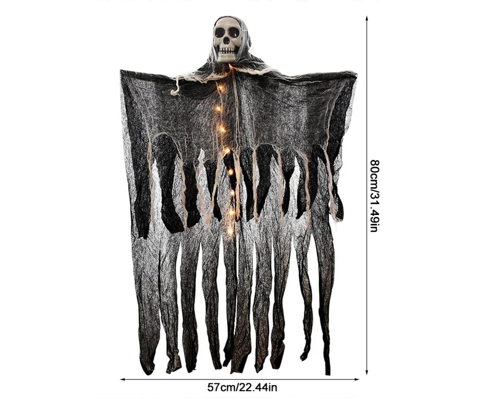 Halloween Decoration Ghost With LED Light Glow Hanging Skull Ornaments ...