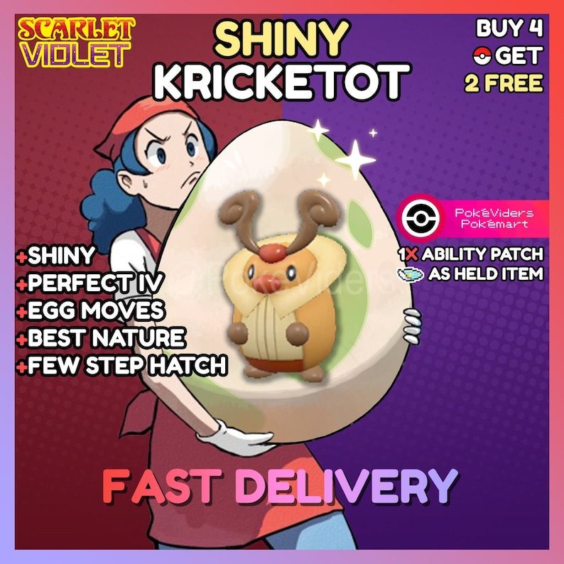 Pokemon Scarlet & Violet / Shiny Egg Kricketot / 6IV / Egg - Etsy