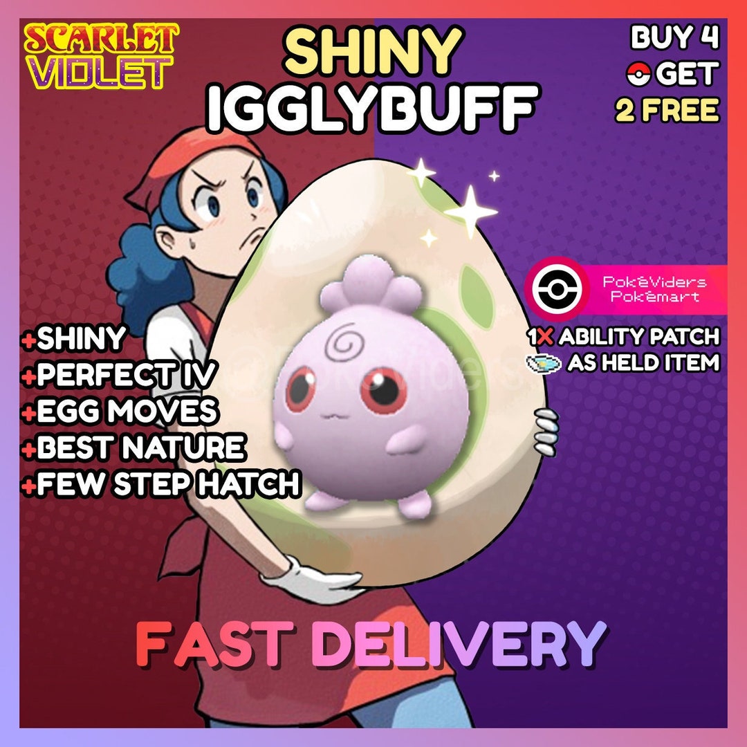 Pokemon Scarlet & Violet / Shiny Egg Igglybuff / 6IV / Egg Moves / Best Nature / Fast Trade ...
