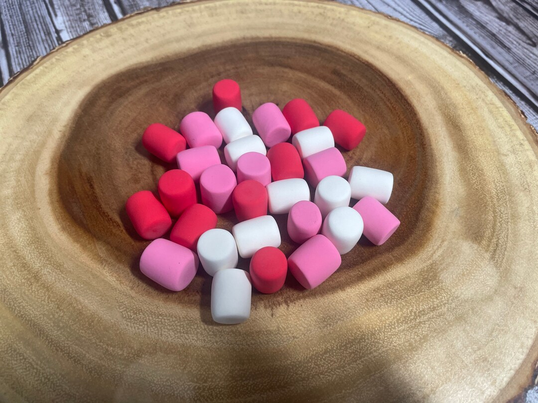 Fake Marshmallow Mix, Faux Marshmallows, Pink, Red & White Small Fake ...