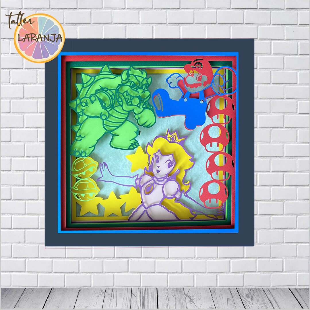 Mario Bros Paper Cutting Light Box, 8 LAYER Template Digital Files ...