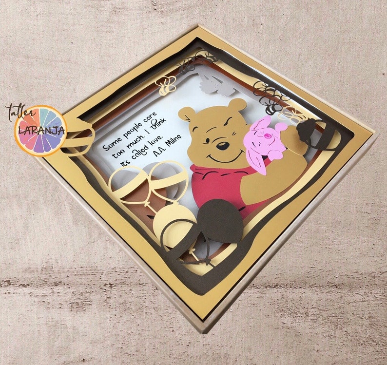 WINNIE POOH Shadow Box 6 Layer Template - Etsy