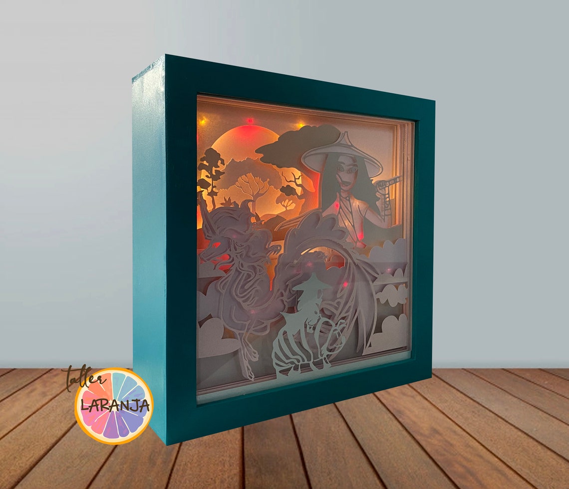 Raya and the Last Dragon Paper Cutting Light Box 8 Layer | Etsy