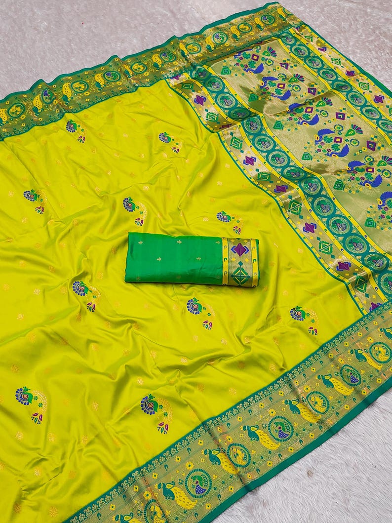 Paithani Semi Silk Ready-to-wear Saree With Nath (nose Ring) Design ...