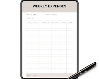 Printable Weekly Expense Tracker | Budget & Savings Planner | Business ...