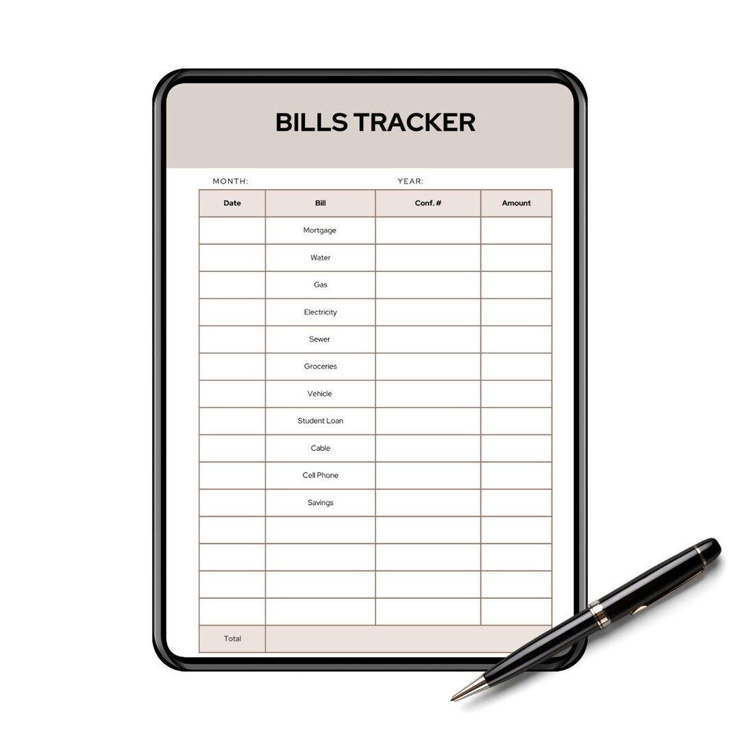 Bills Tracker Spreadsheet - Etsy