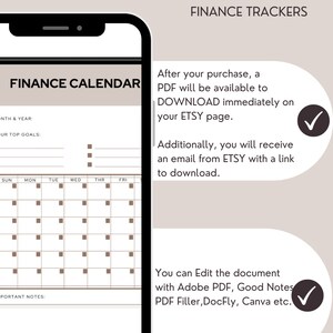 Finance Calendar Spreadsheet - Etsy