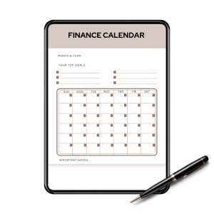 Finance Calendar Spreadsheet - Etsy