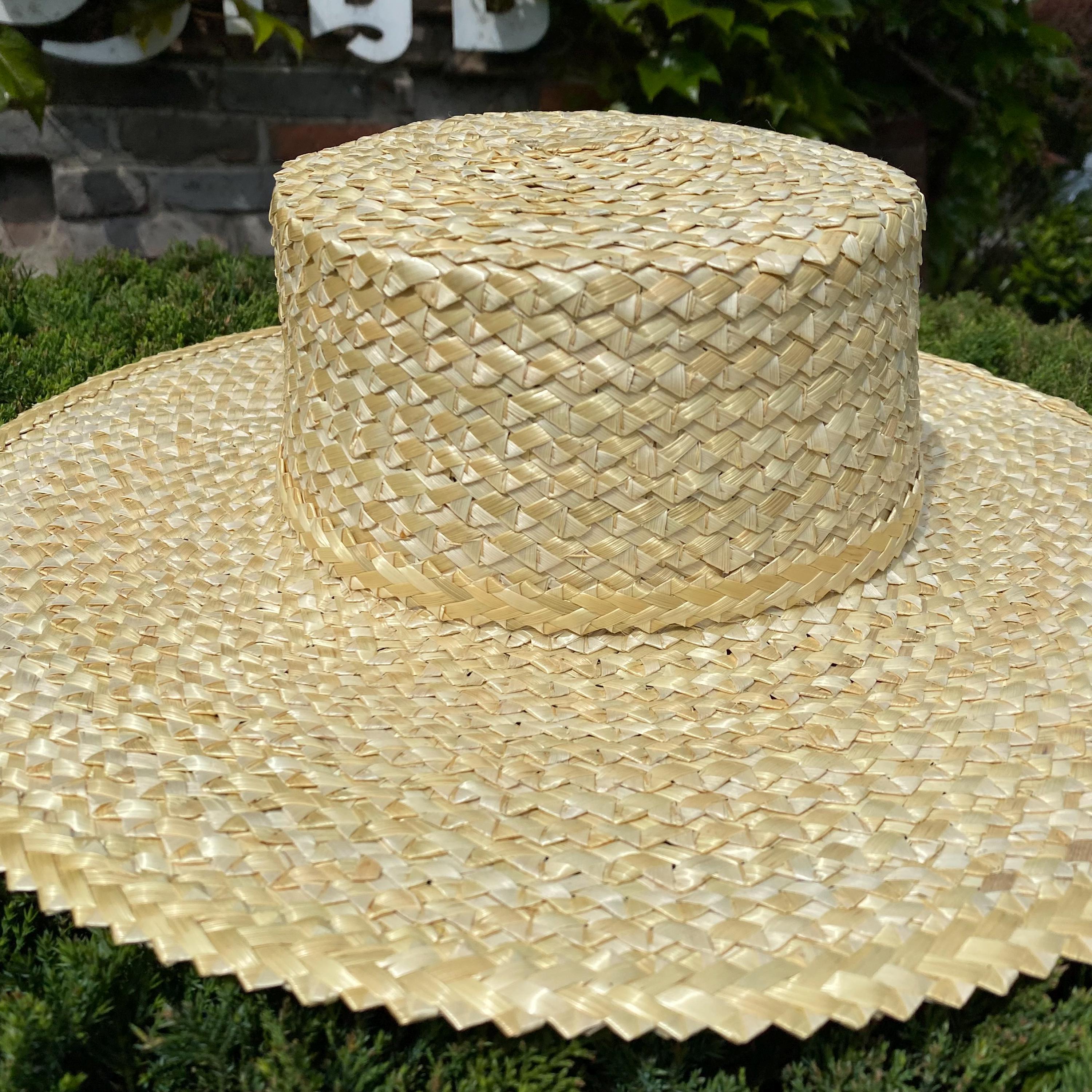 Handmade Straw Hat, Wide Brim Sun Hat, Boho Style Beach Straw Hat ...