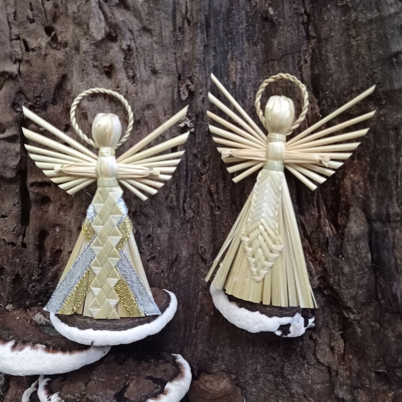 Straw Angel Handmade. Christmas Decorations. Hanging Figurine. Festive ...