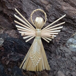 Straw Angel Handmade. Christmas Decorations. Hanging Figurine. Festive ...