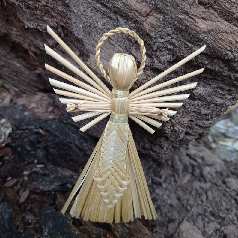 Straw Angel Handmade. Christmas Decorations. Hanging Figurine. Festive ...
