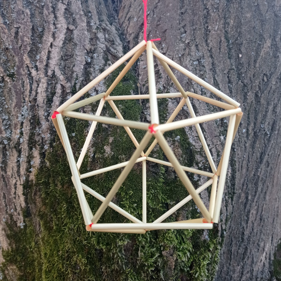 DIY Kit & Pattern: Geometric Himmeli. Icosahedron. Shelf Decor. 3D ...