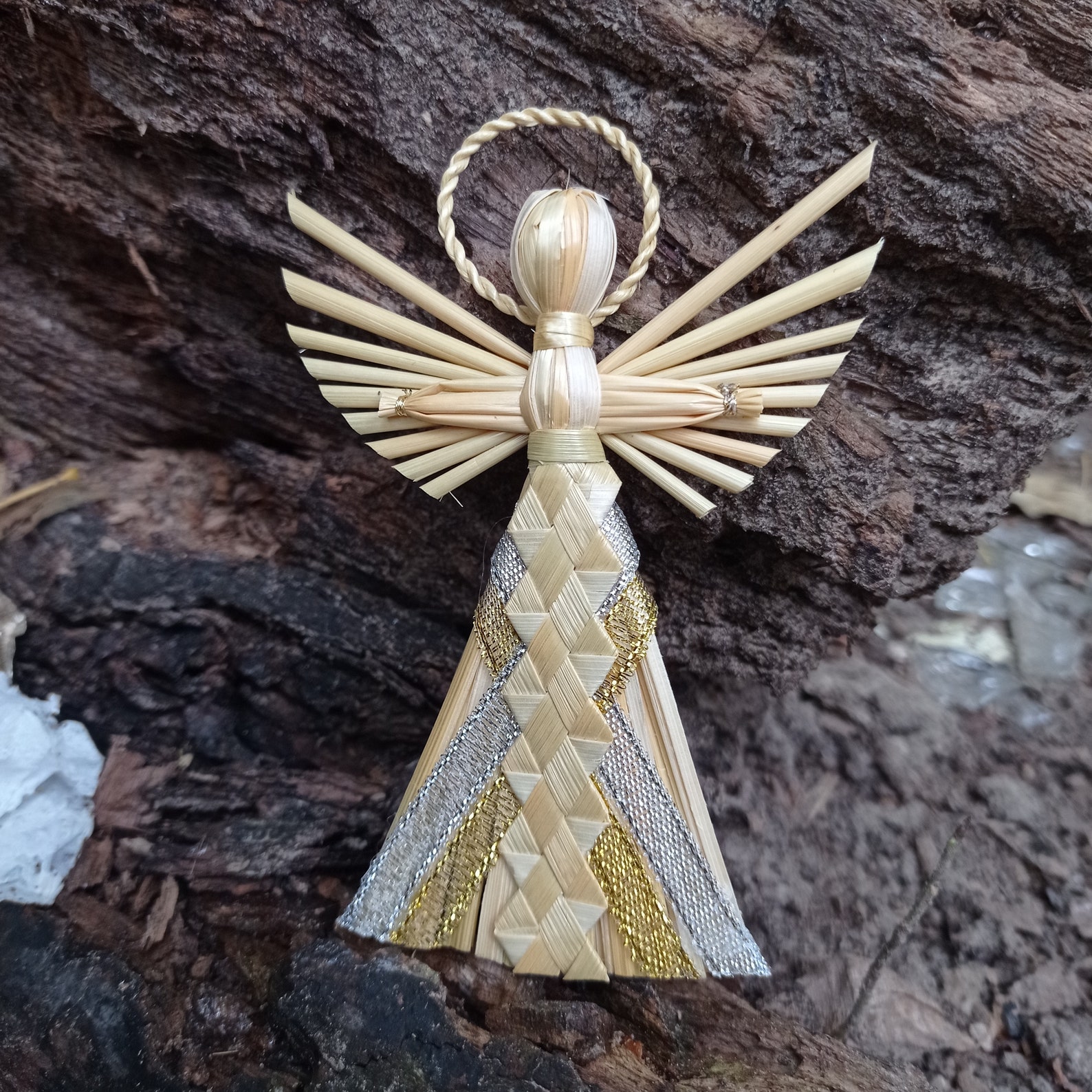 Straw Angel Handmade. Christmas Decorations. Hanging Figurine. Festive ...