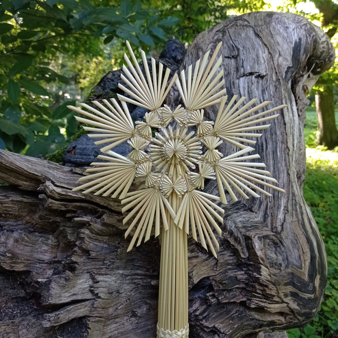 Christmas Tree Topper. Straw Art. Scandinavian Ornament. Rustic ...