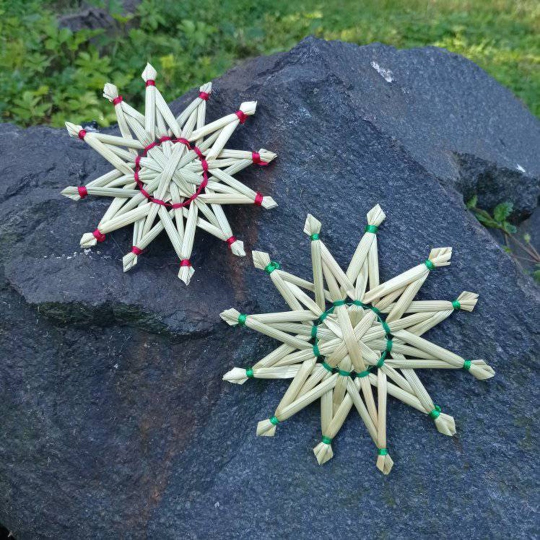 Handmade Straw Star Christmas Ornament: Swedish Xmas Tree Decoration ...