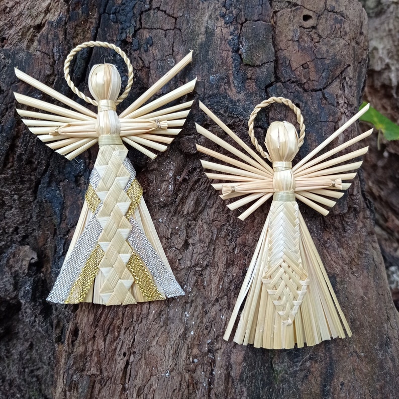 Straw Angel Handmade. Christmas Decorations. Hanging Figurine. Festive ...
