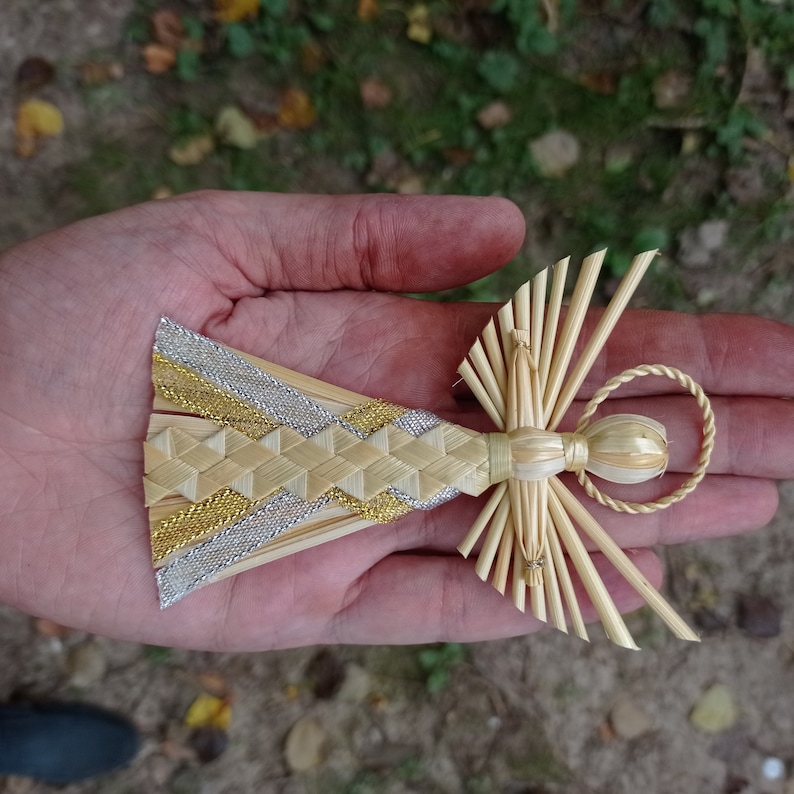 Straw Angel Handmade. Christmas Decorations. Hanging Figurine. Festive ...