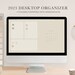 Neutral Desktop Organizer 12 Month Calendar Aesthetic Laptop Digital ...