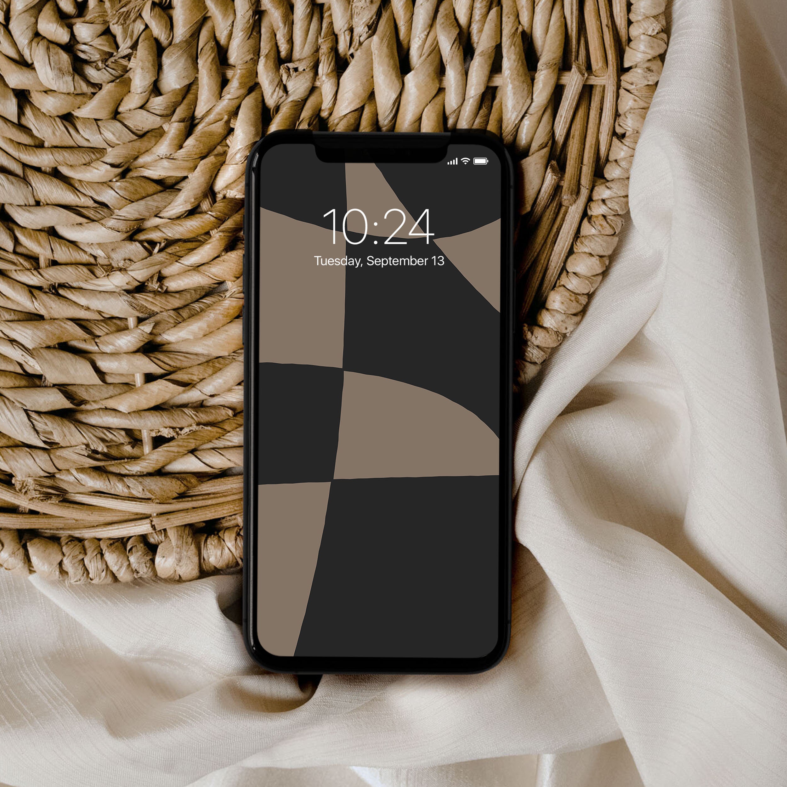 Modern Phone Wallpaper Neutral Aesthetic Minimalist Black and Brown ...