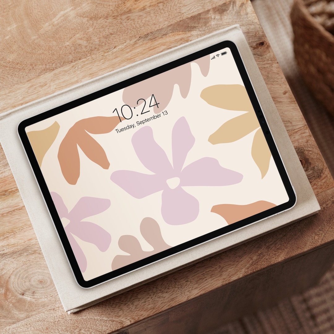 Floral iPad Digital Wallpaper Pink Neutrals Flowers Tablet Background ...