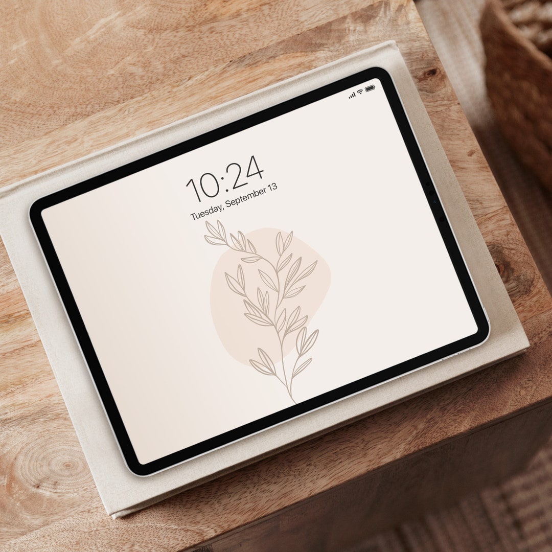 Floral iPad Wallpaper | Neutral Tablet Background (instant Download) - Etsy